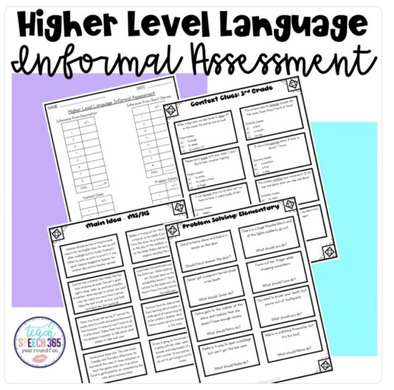 Informal Speech Therapy Assessments - Teach Speech 365